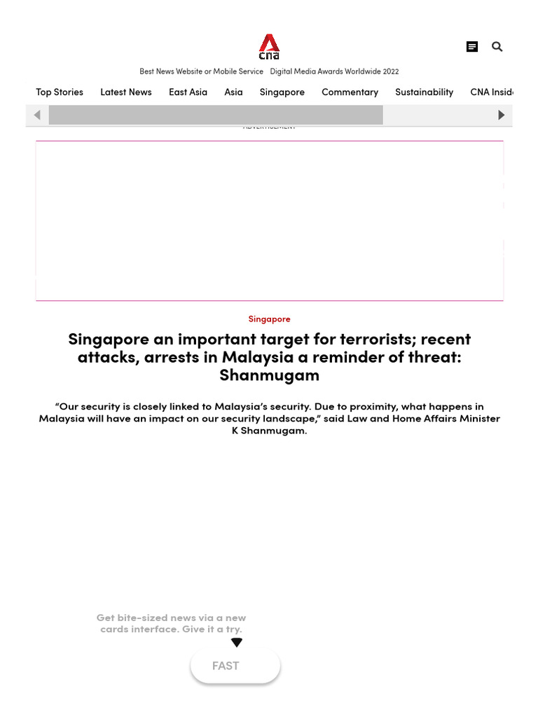 Singapore An Important Target For Terrorists Recent Attacks, Arrests in Malaysia A Reminder of ...
