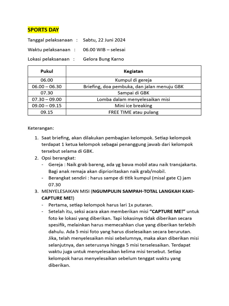 Rundown Kasar Sie Acara | PDF
