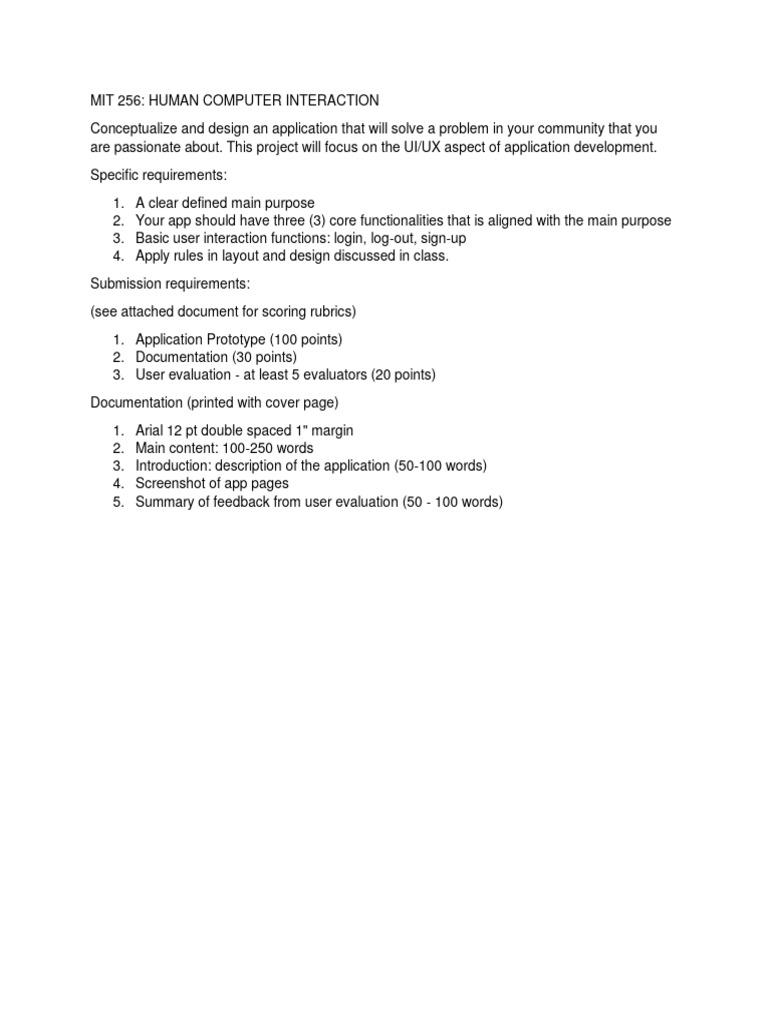 Final Project Instructions | PDF | Computers