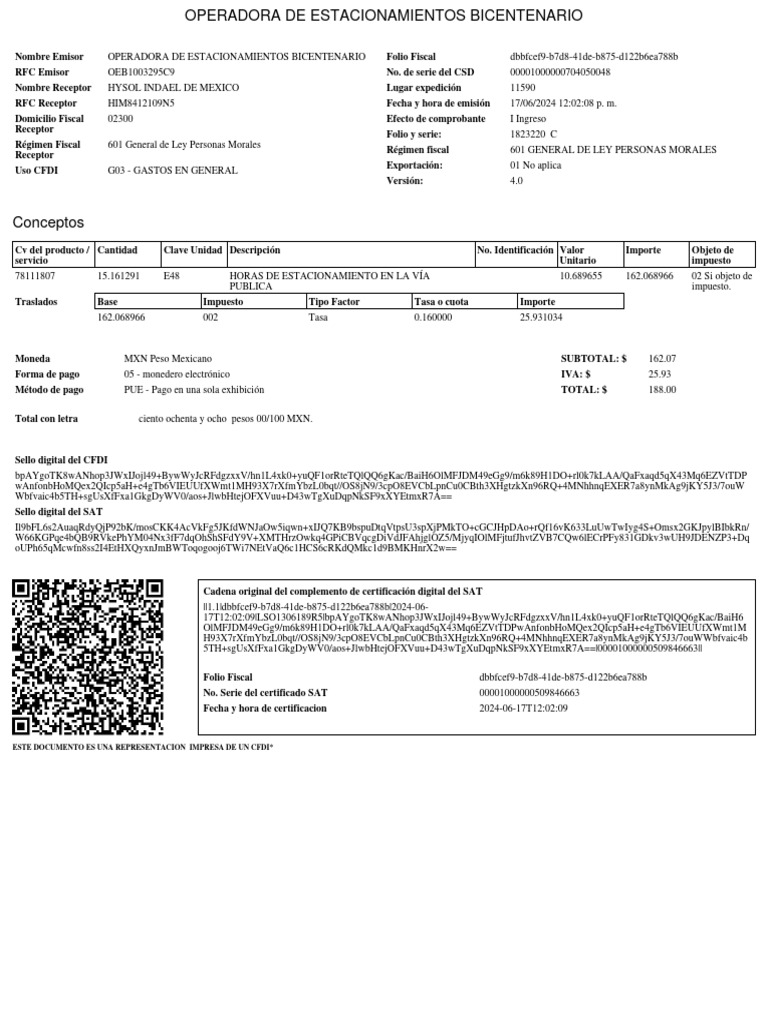Este Documento Es Una Representacion Impresa de Un Cfdi | PDF | Economias | Dinero