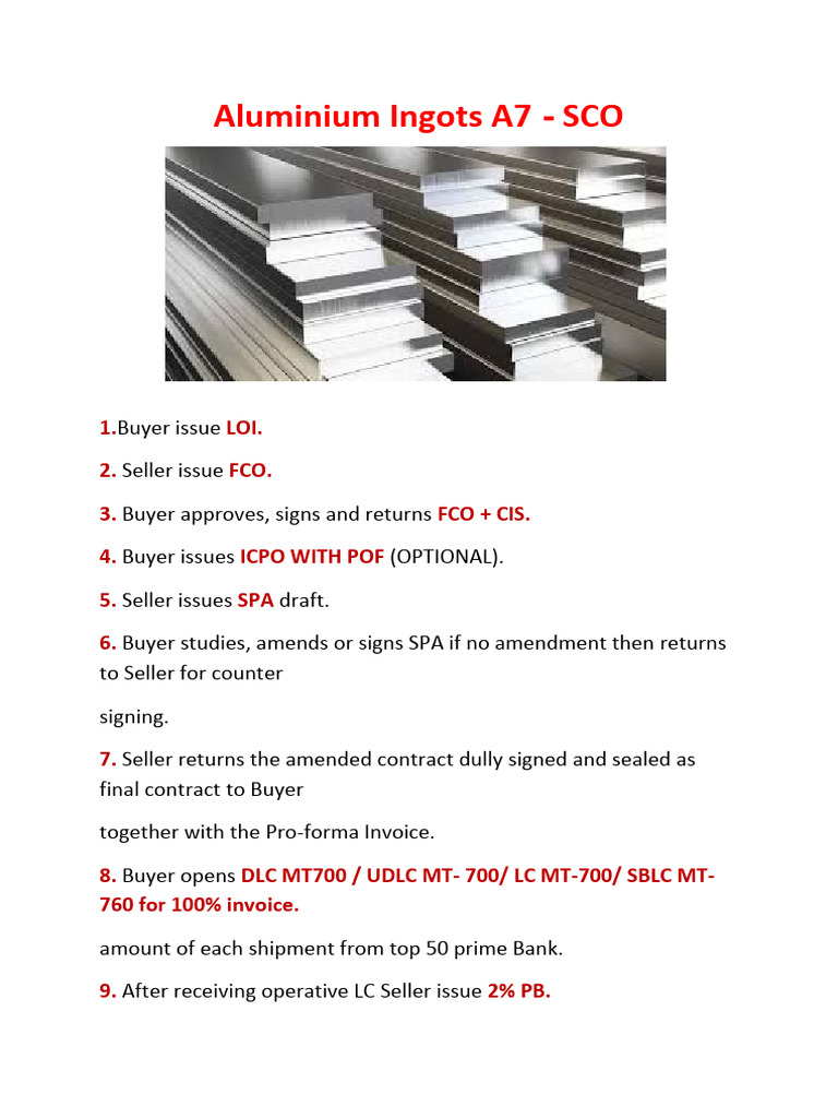 Aluminium Ingots - SCO-1 | PDF