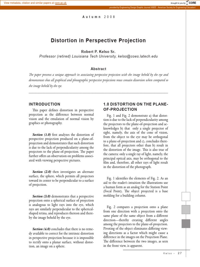 Distortion in Perspective Projection | PDF | Sphere | Optics