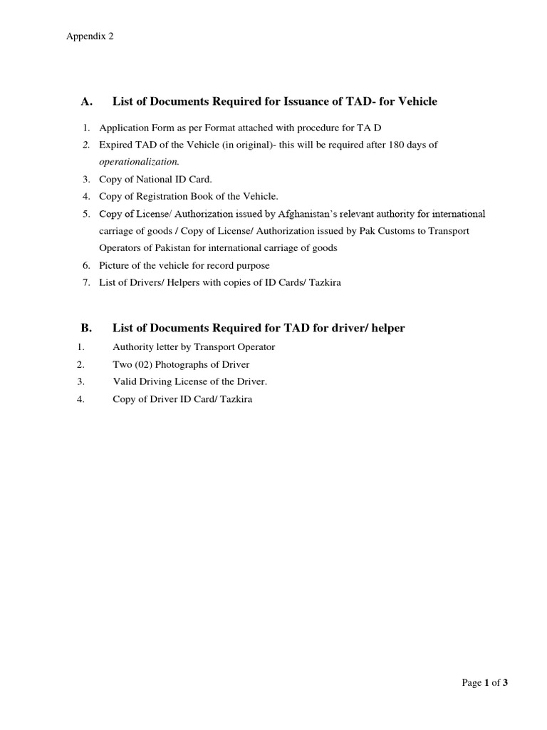 TAD Application Form | Download Free PDF | Identity Document | Vehicles