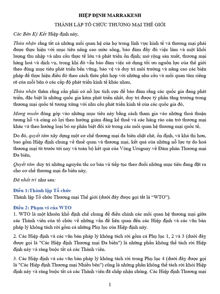 HIỆP ĐỊNH MARRAKESH | PDF