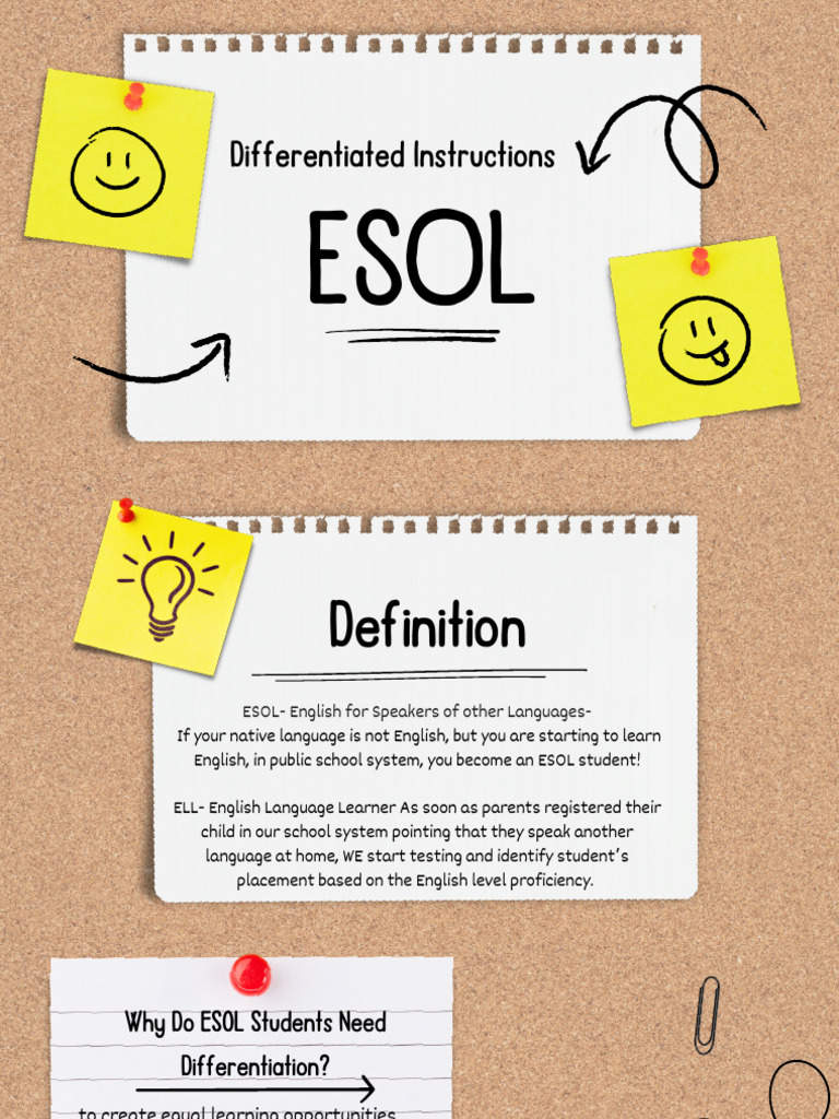 Differentiated Instruction for ESOL Students | PDF | English As A ...