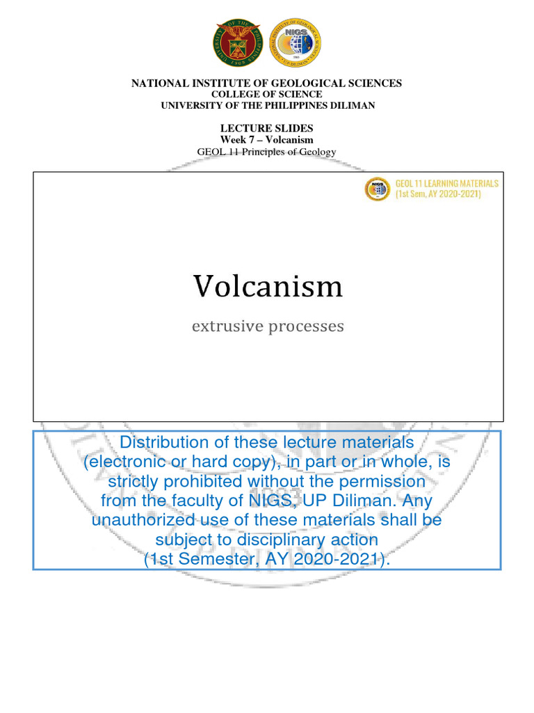 Geol 11 Week 7 - Volcanism - Annotated Lecture Slides | PDF | Lava ... Geol 11 Week 7 - Volcanism - Annotated Lecture Slides | PDF | Lava ...