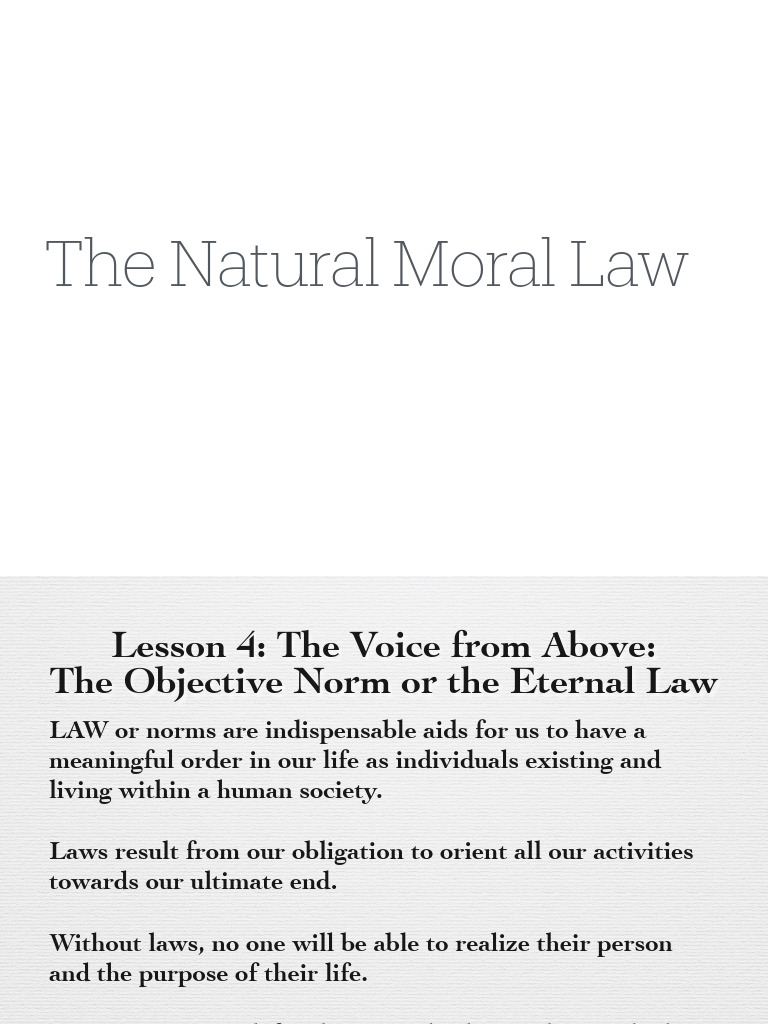 Ethics M3 on the Natural Moral Law | PDF | Natural Law | Thomas Aquinas