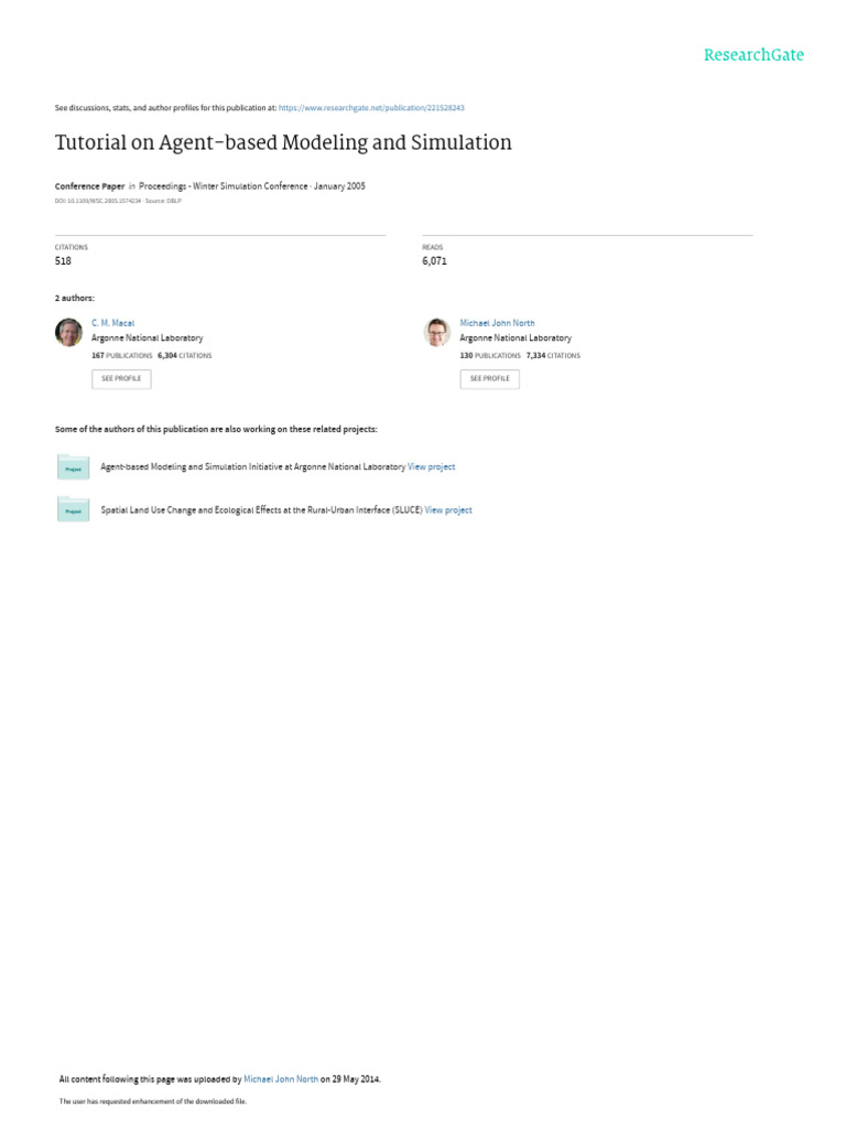 Agent-Based Modeling Tutorial | PDF | Agent Based Model | System