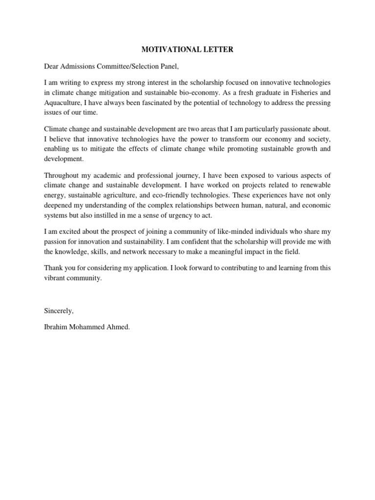 Motivational Letter - 115014 | PDF | Wellness