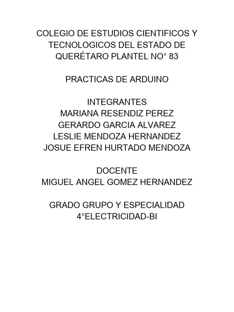 Practicas de Arduino | Descargar gratis PDF | Diodo emisor de luz | Modelo de color Rgb