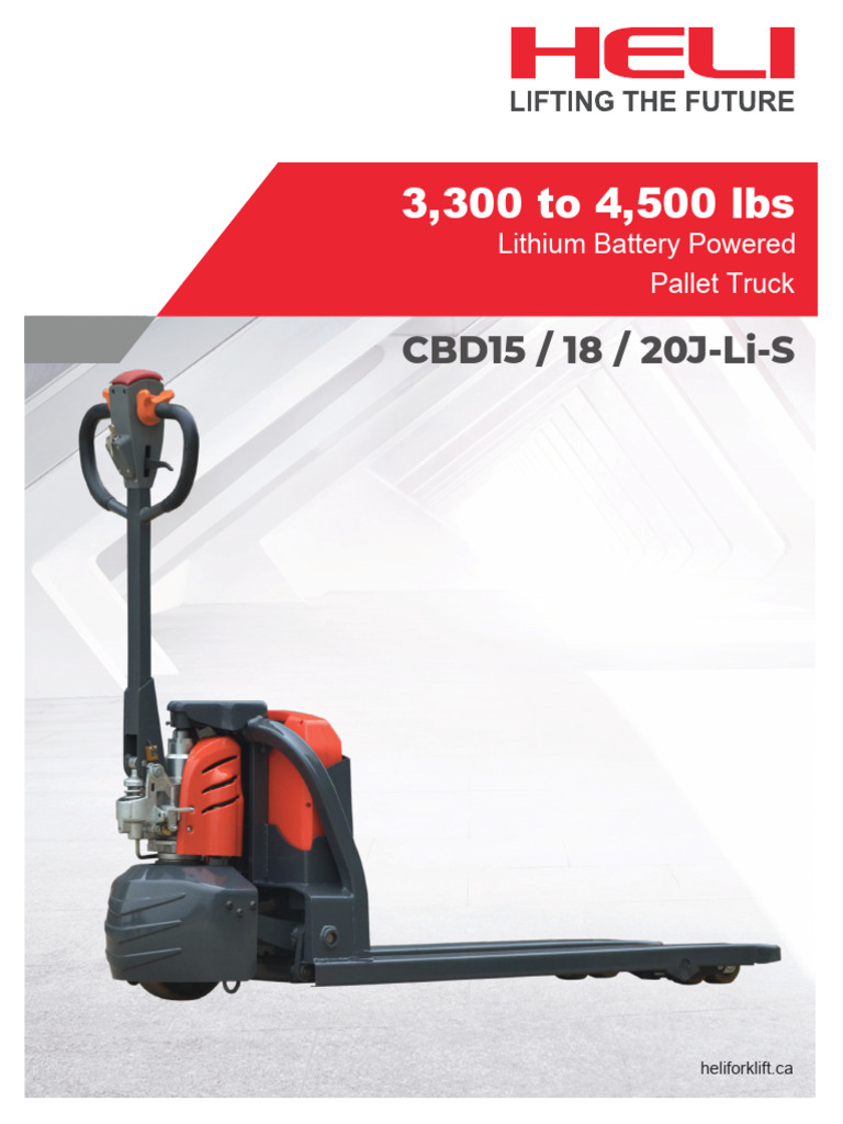 Cbd15-Lis - 3300lbs-Lithium | PDF | Pallet | Battery Charger