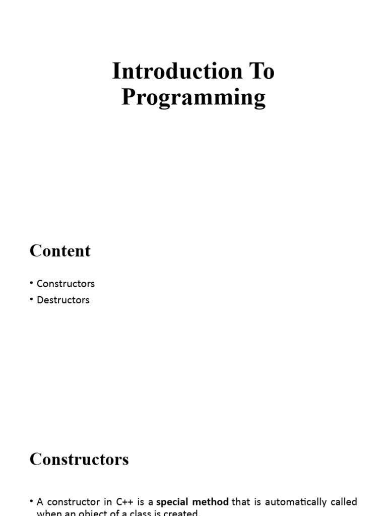 Constructor And Destructor Pdf Constructor Object Oriented Programming Programming