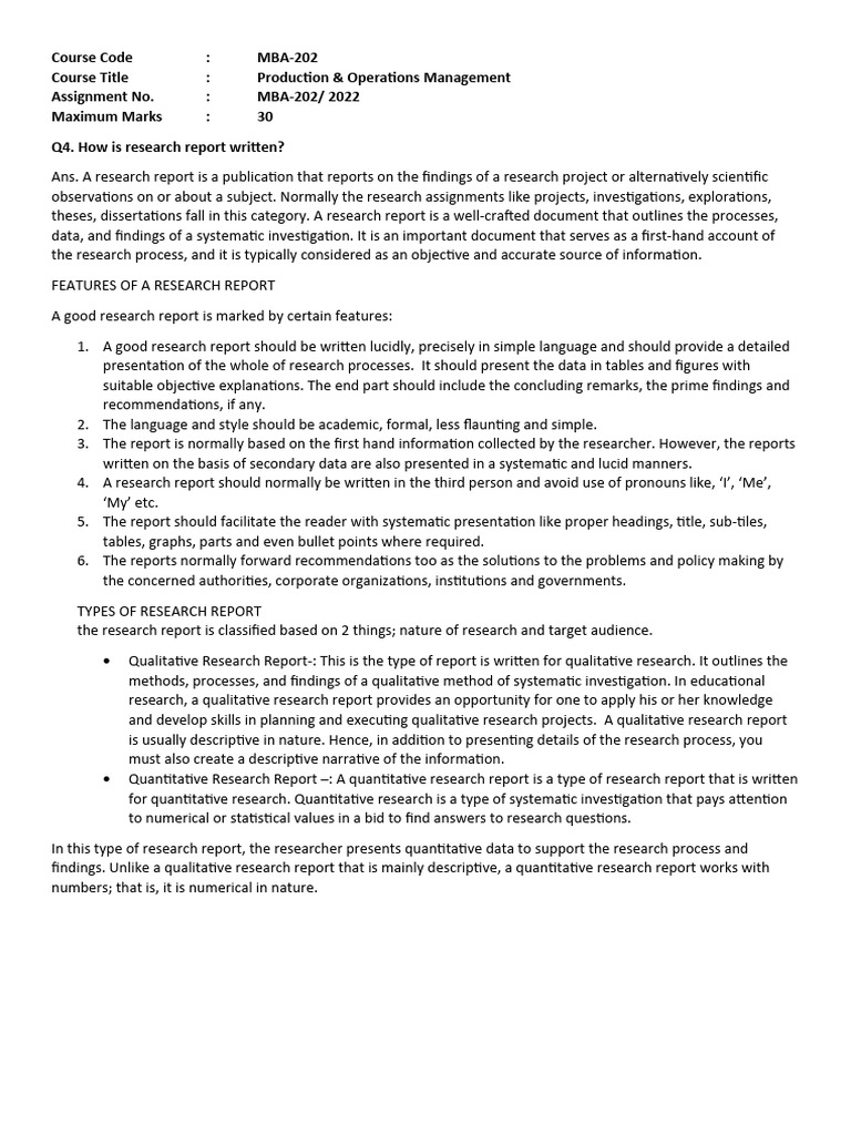 Assignment Course Title (Production & Operations Management) | PDF ... Assignment Course Title (Production & Operations Management) | PDF ...
