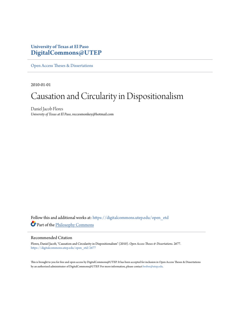 Causation and Circularity in Dispositionalism | PDF | Causality ...
