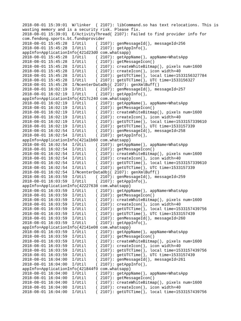 BTNotification Log | PDF