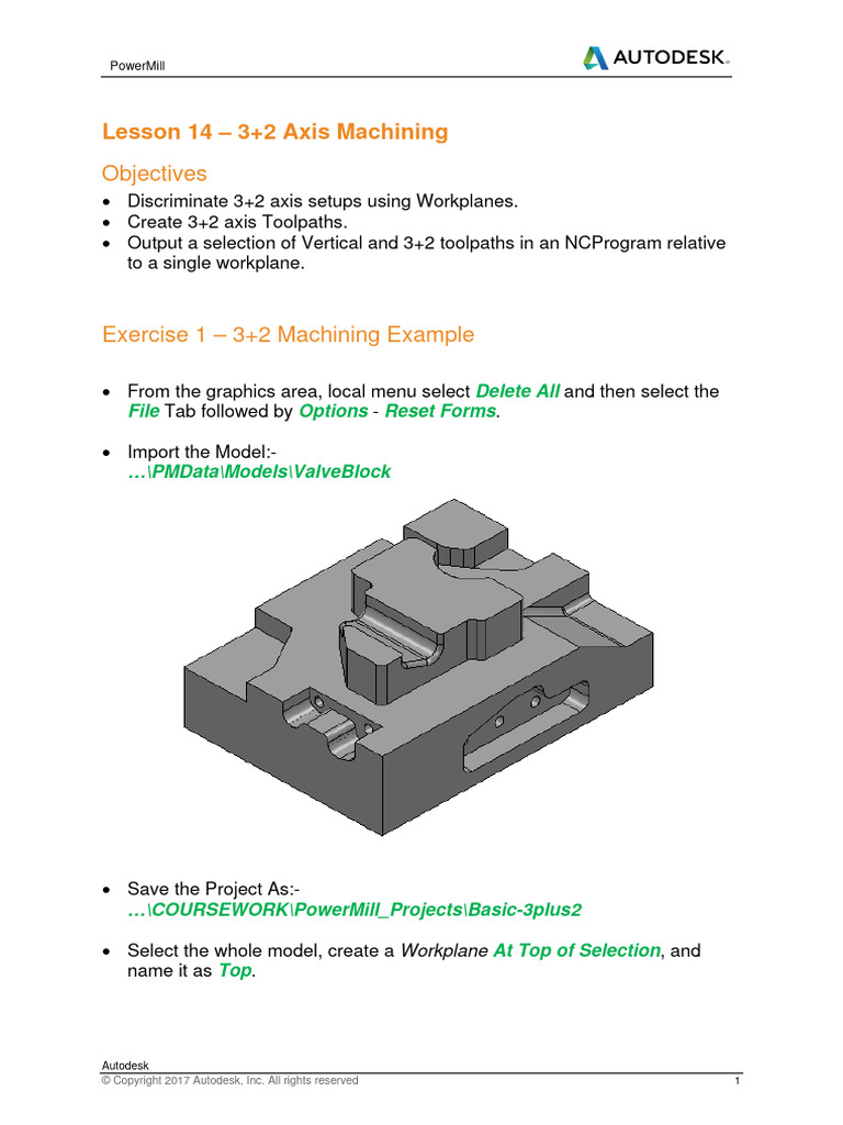 Lesson 14 - Basic 3+2 Machining | Download Free PDF | Machine Tool