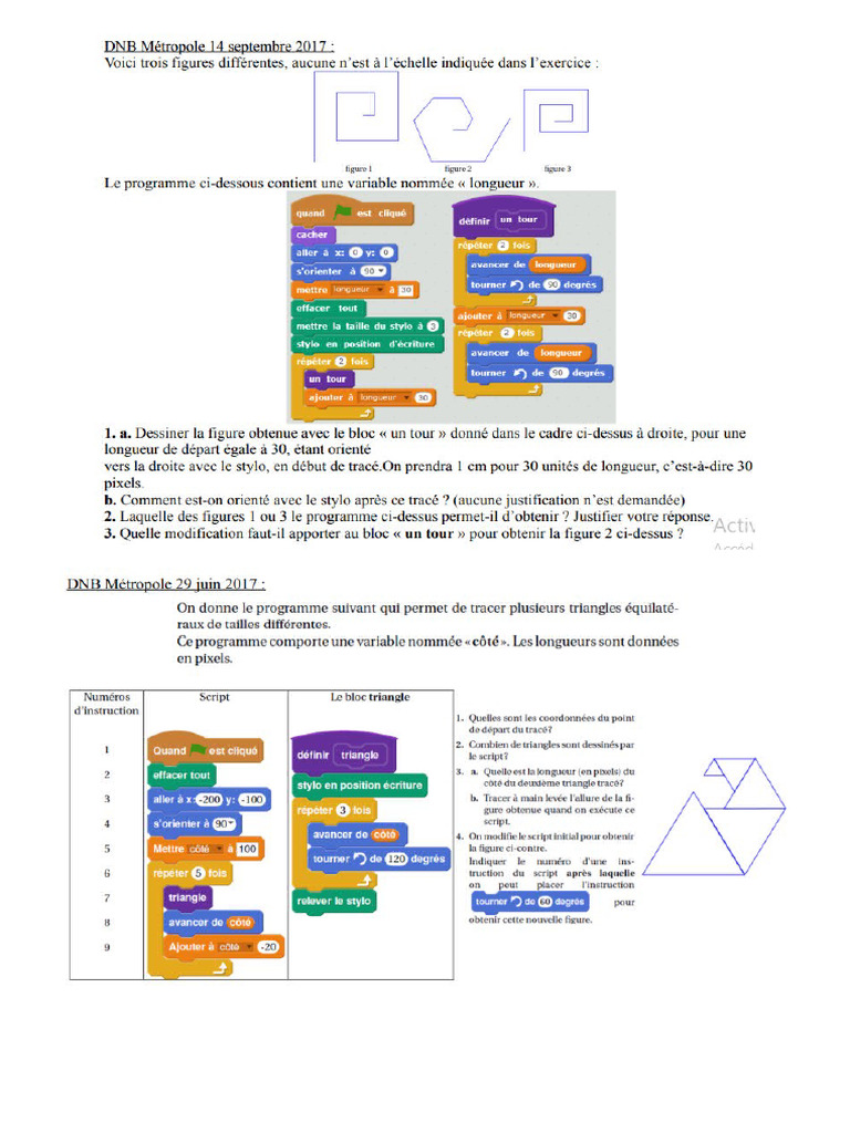 Scratch Révisions Dnb Blanc | PDF