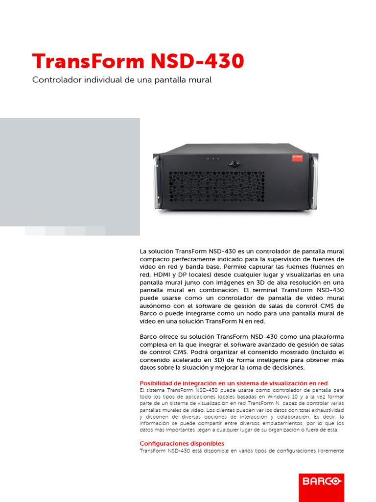 TransForm NSD-430 - Es - 1715933958.9301512 | PDF | Microprocesador | Unidad de estado sólido