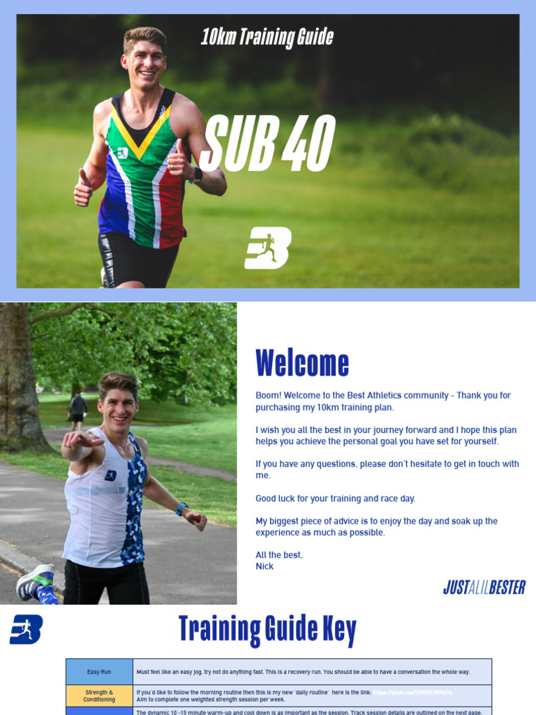 (Sub 40 10k) Just A Lil Bester Training Guide | PDF | Running | Endurance