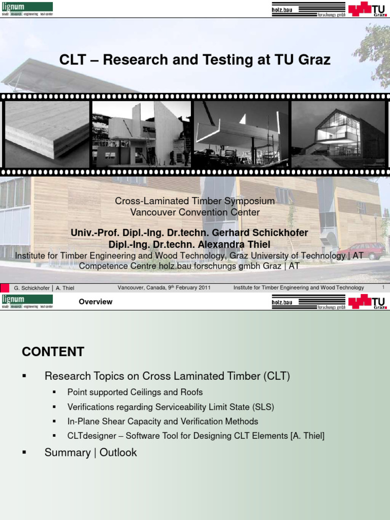 CLT Research and Testing at TU Graz | PDF | Beam (Structure) | Lumber