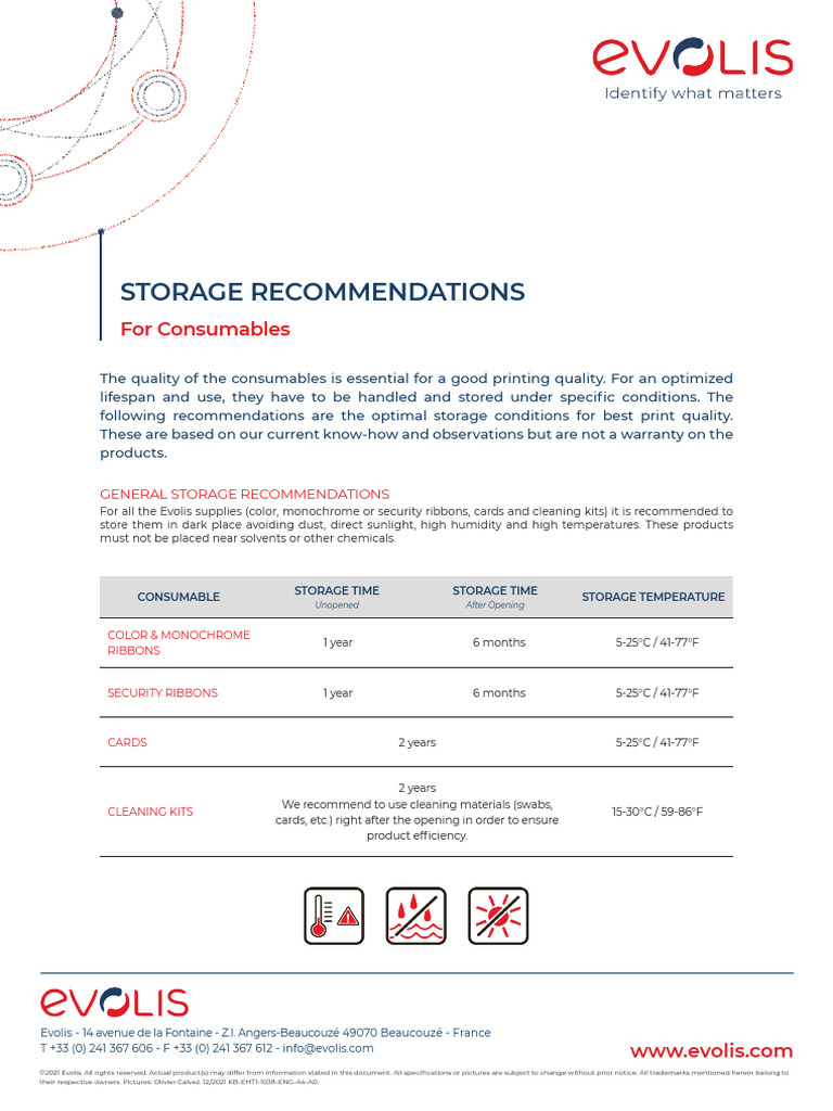 Consumables - Storage Recommandations | PDF