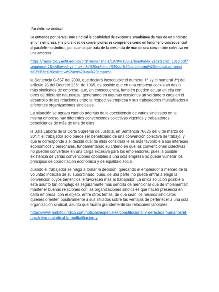 Paralelismo Sindical | Descargar gratis PDF | Sindicato | Business