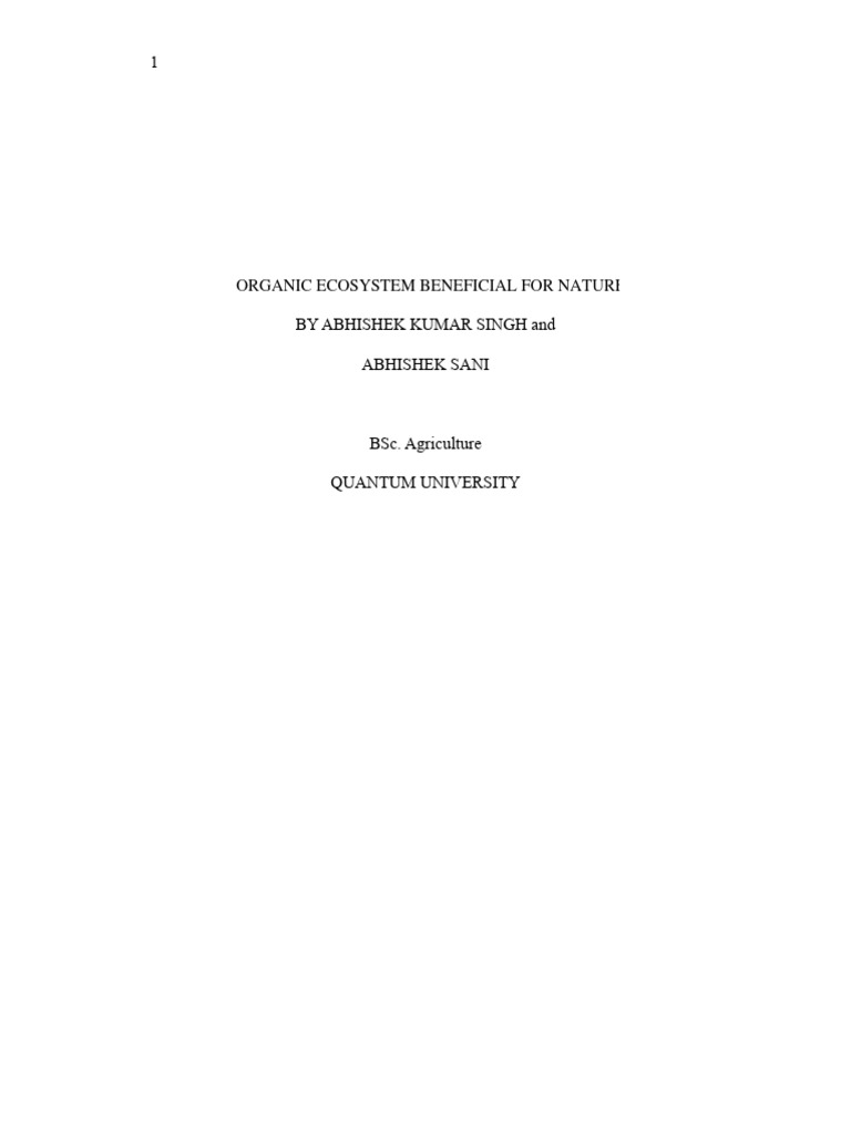 Organic Ecosystem Beneficial For Nature | PDF | Organic Farming ...