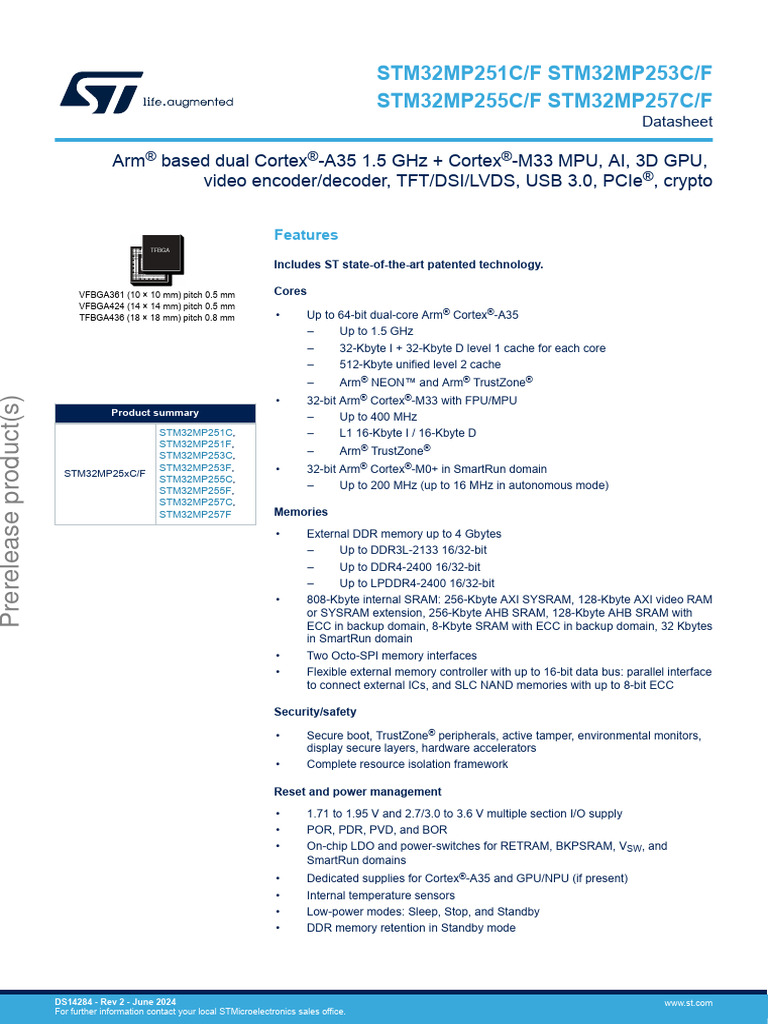 STM 32 MP 257 F | PDF | Usb | Cpu Cache