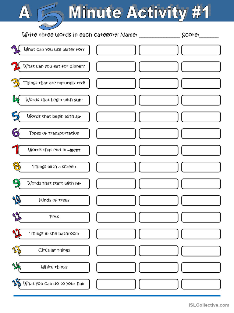 A 5 Minute Activity 01 - Done | PDF