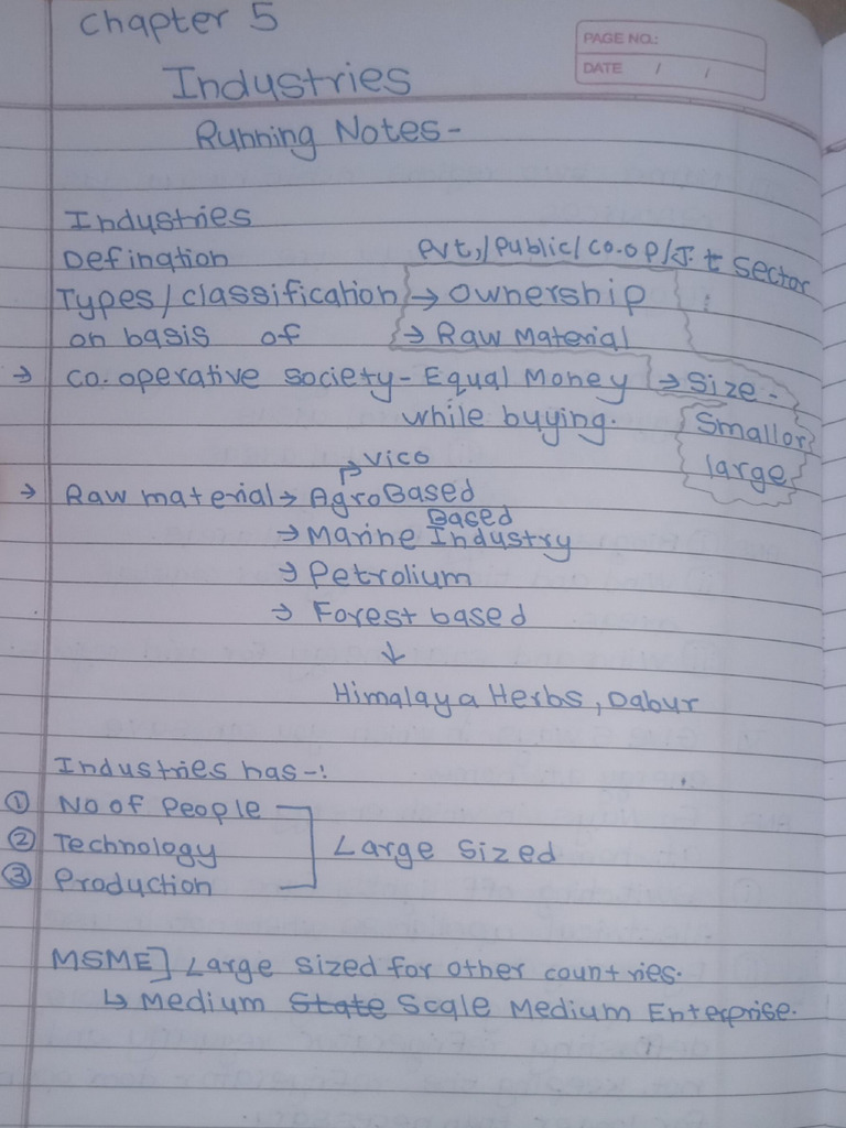 Industries - Running Notes | PDF