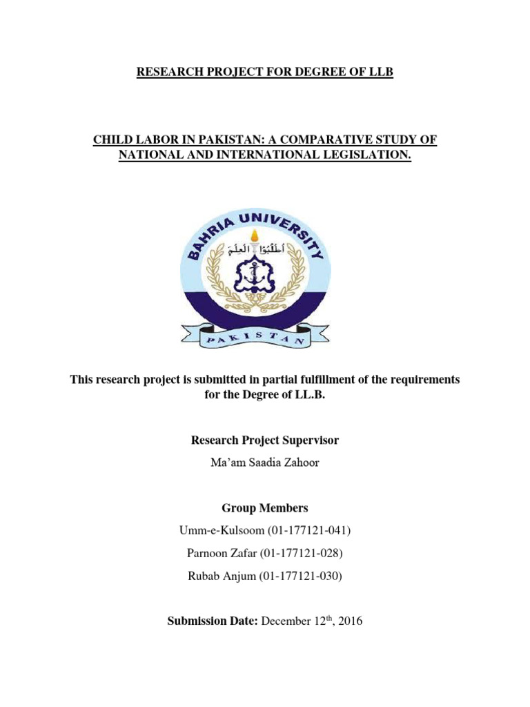 MFN (LLB) 025 | PDF | Child Labour | Convention On The Rights Of The Child