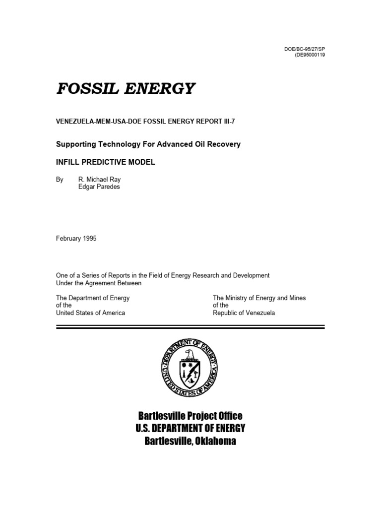 Infill Drilling Predictive Model - Fossil Energy | PDF | Enhanced Oil ...