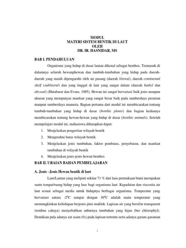 Modul Sistem Bentik | PDF