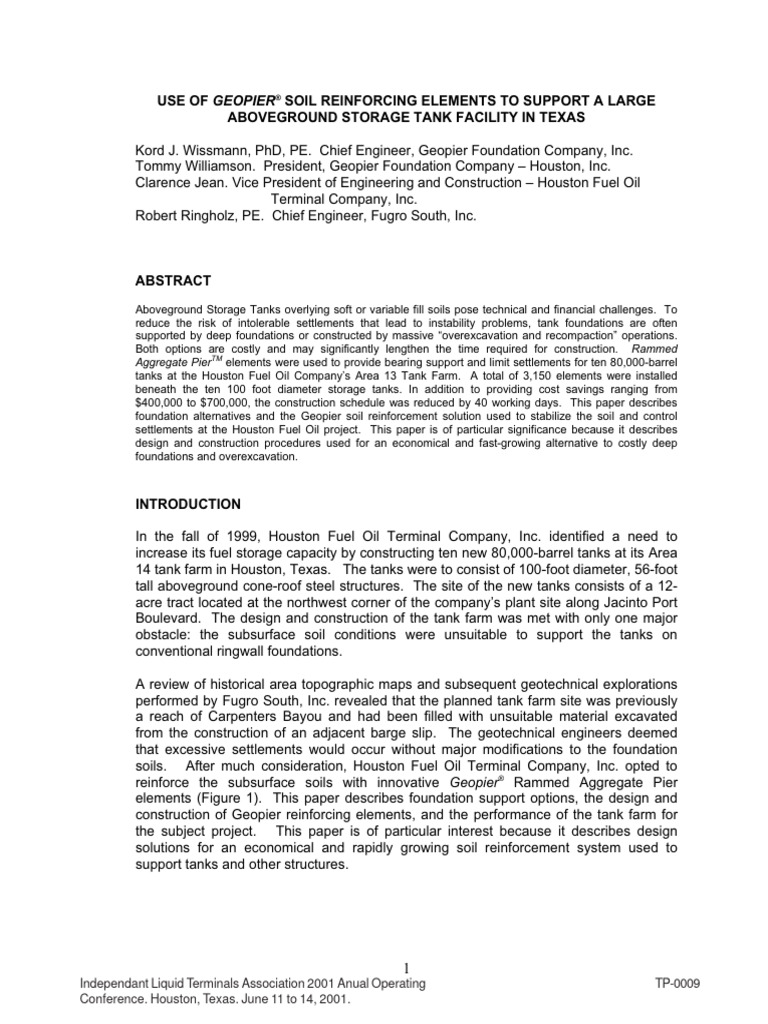 TP09 Support Large Aboveground Storage | PDF | Deep Foundation | Geotechnical Engineering