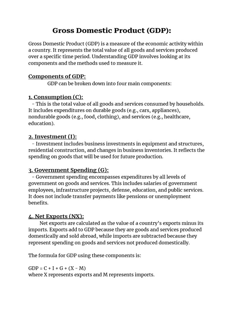 Gross Domestic Product (GDP) | PDF | Gross Domestic Product ...