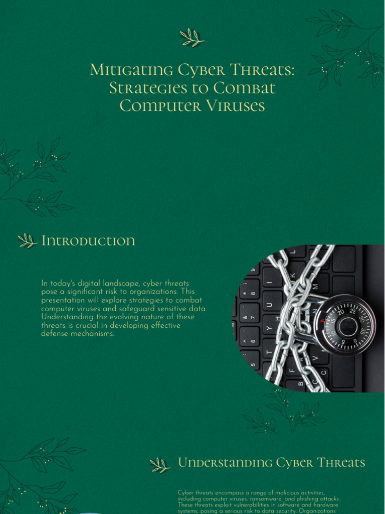 Slidesgo Mitigating Cyber Threats Strategies To Combat Computer Viruses ...