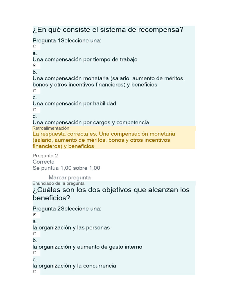 Sistema de Recompensa y Beneficios Laborales | PDF | Motivación ...