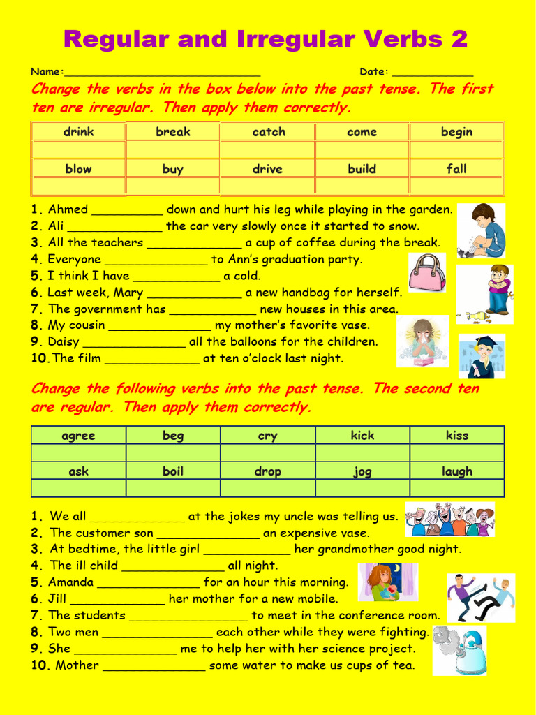 Irregular Regular Past Tenses 2 - 112715 | PDF