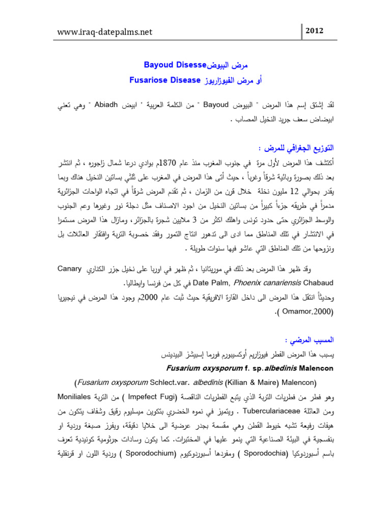 Bayoud Disease | PDF
