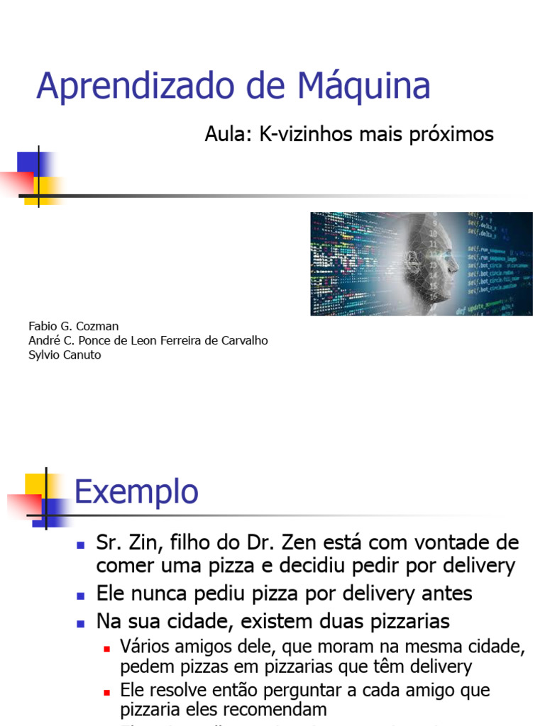 K - Vizinhos Mais Próximos - Inteligência... | PDF | Aprendizado de máquina