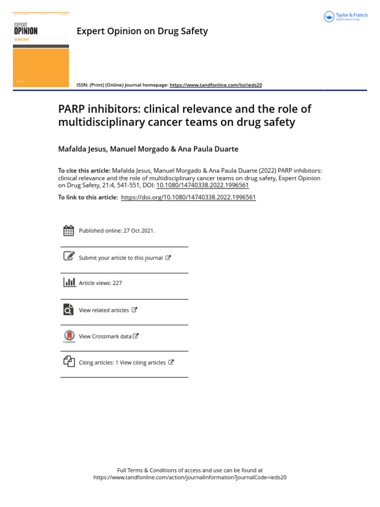 Jesus M Et Al Expert Opin Drug Saf 2022 4541-551 | PDF | Causes Of Death | Medical Specialties