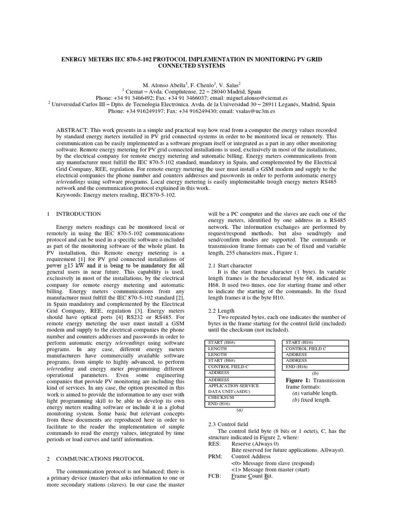 Energy Meters Iec 870-5-102 Protocol Imp | PDF | Bit | Byte Energy Meters Iec 870-5-102 Protocol Imp | PDF | Bit | Byte