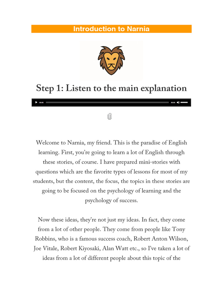 Narnia: Psychology of English Learning | PDF | Tiger Woods | English ...