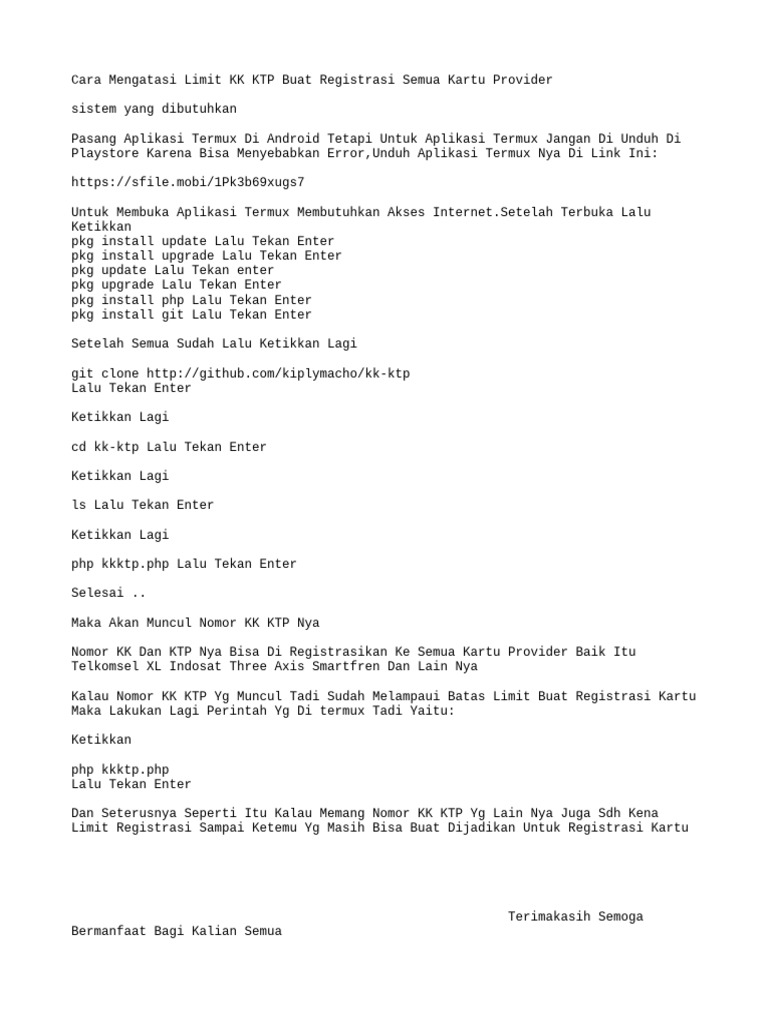 Script KK-KTP (Sfile | PDF | Bisnis | Komputer