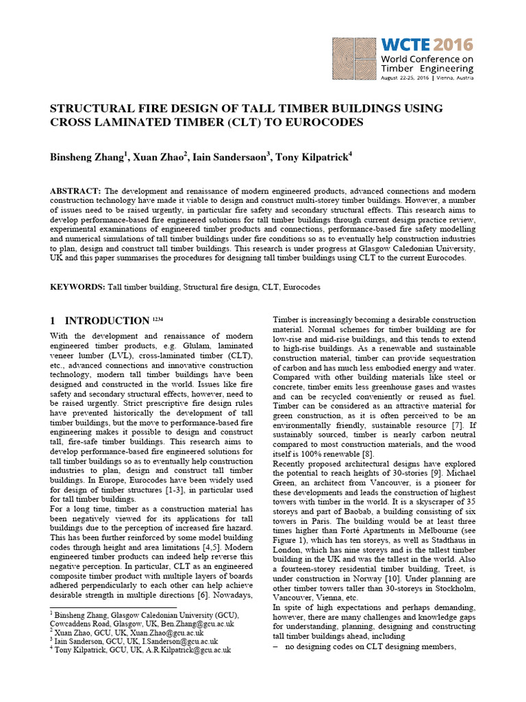 Zhang - Structural Fire Design of Tall Timber Buildings Using CLT To ...