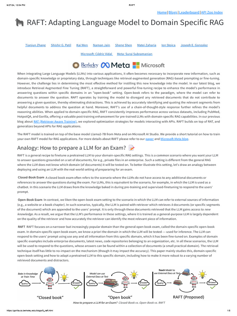 RAFT Gorilla Blog | PDF | Computing | Artificial Intelligence