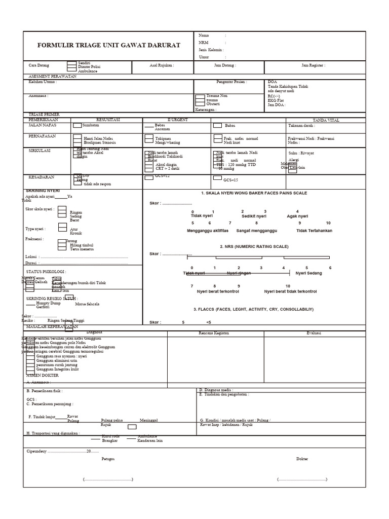 Formulir Triage Ugd | PDF