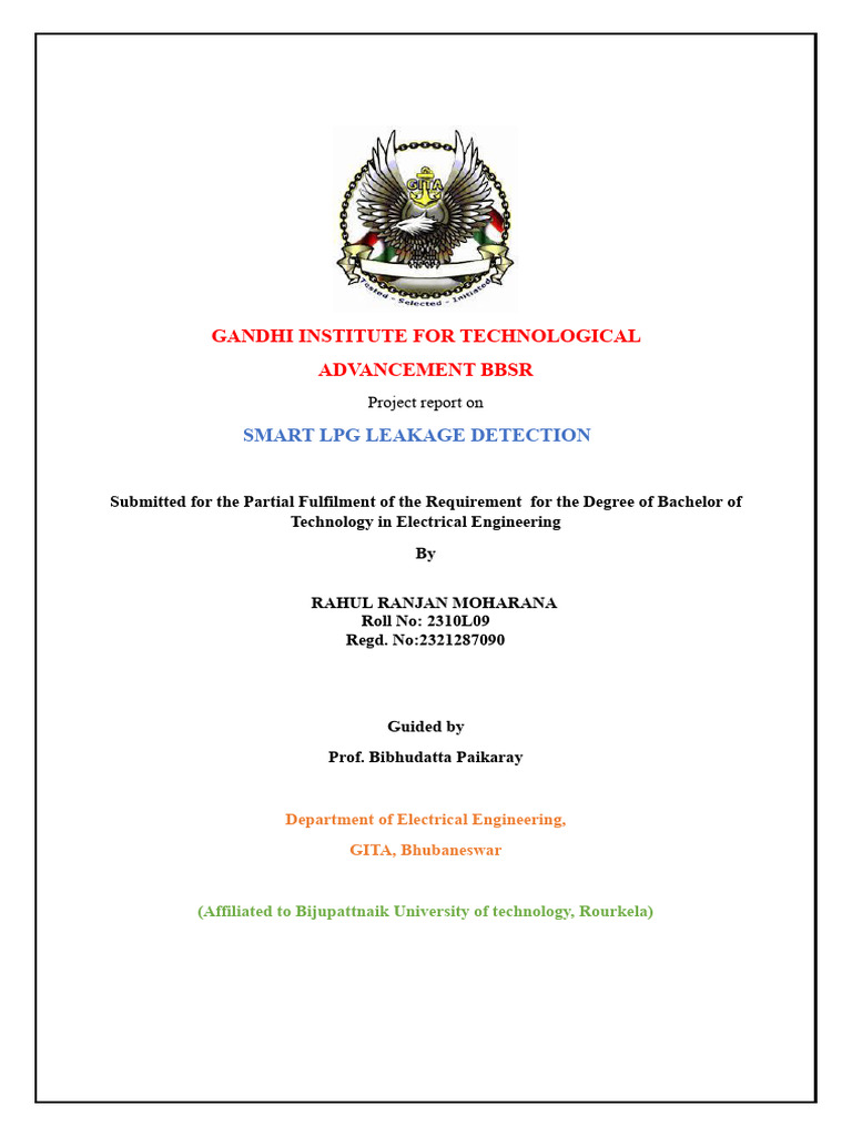 Project Report On Smart LPG Leakage Detection System - Word | PDF | Amplifier | Electric Power