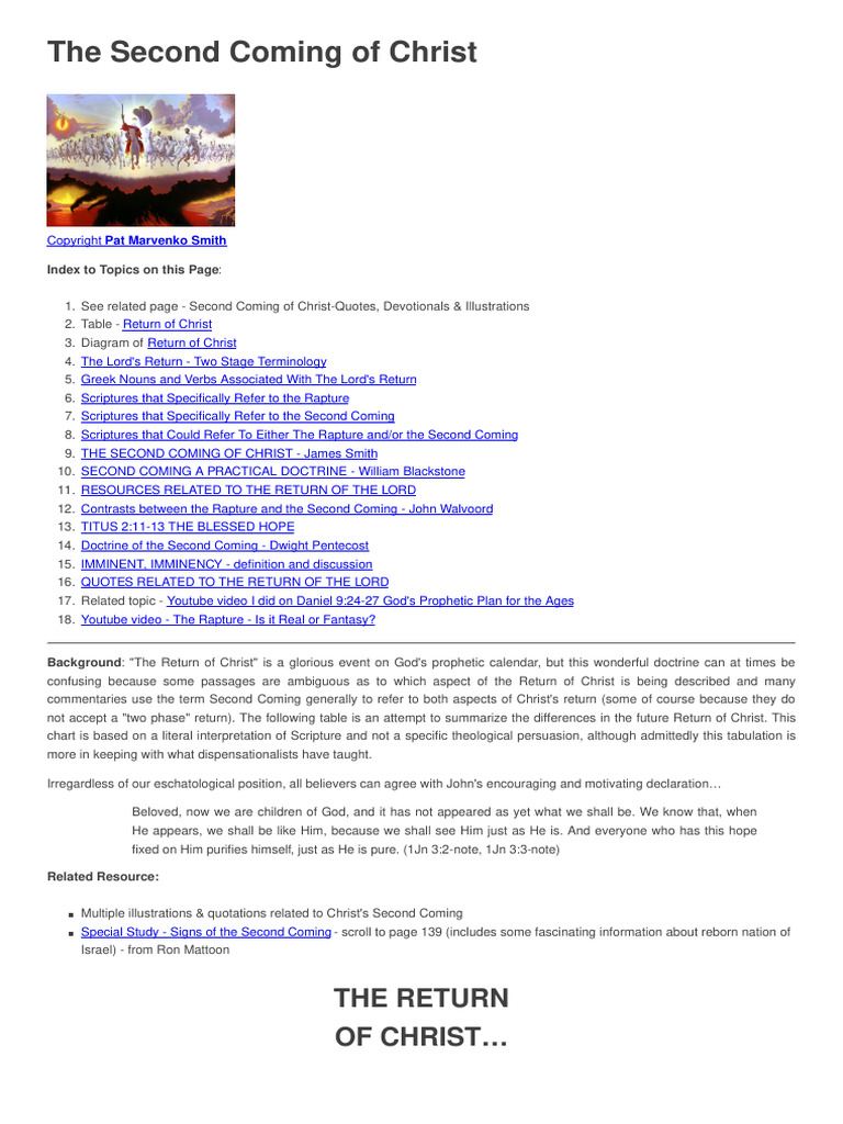The Second Coming of Christ | PDF | Rapture | Second Coming