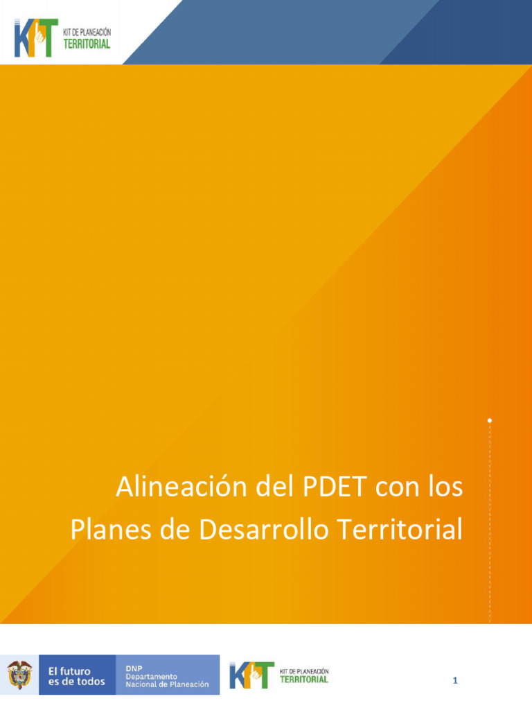 Lineamientos PDET para Los Planes de Desarrollo Territoriales 2020 ...